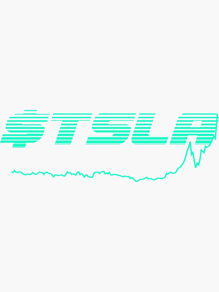 "tsla (tesla stock)" Sticker for Sale by nikotestt | Redbubble