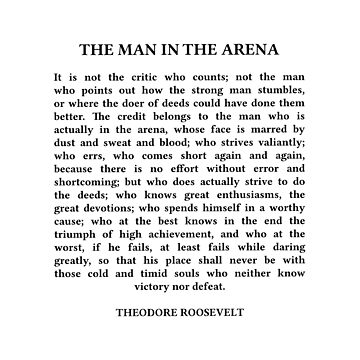 "The Man In The Arena Quote, Theodore Roosevelt Quote" Acrylic Block ...