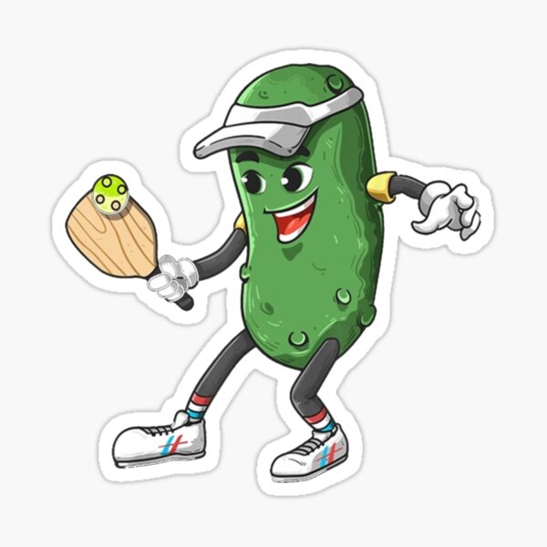 "Funny Pickle Playing Pickleball " Sticker for Sale by dianyagami ...