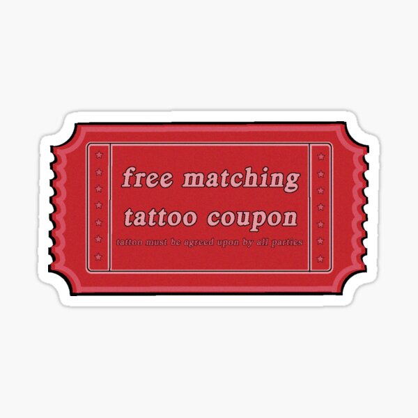 "Matching Tattoo Coupon" Sticker for Sale by maddiemercer | Redbubble