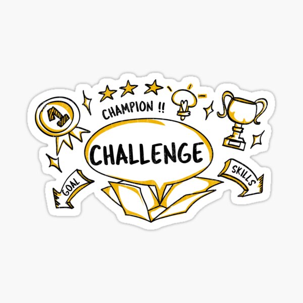 "Creative Idea Challenge - Funny Champion Challenge Idea" Sticker for ...