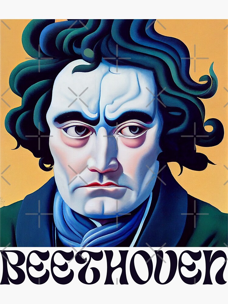 "Ludwig van Beethoven " Sticker for Sale by Cryptilian | Redbubble