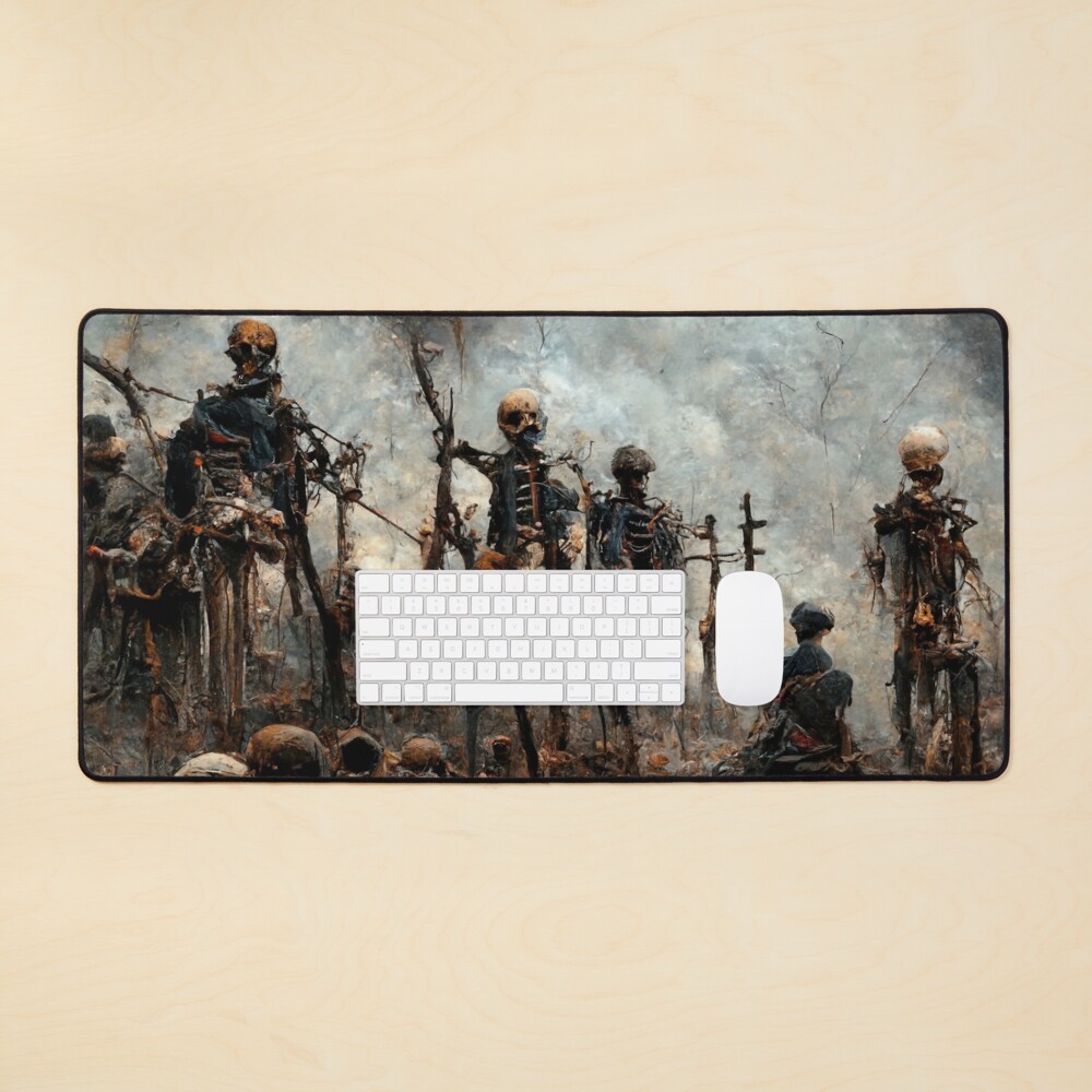 "Skeleton Soldiers in a WW1 Battlefield of Trenches - Horror War Art ...