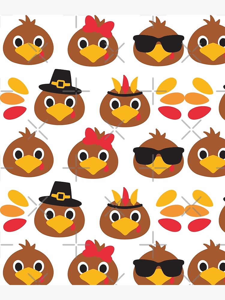 Póster «Cute Crazy Turkey Faces Pack Funny Pet Acción de gracias ...