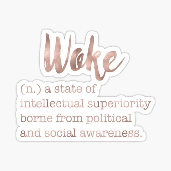 "Woke definition - rose gold" Sticker for Sale by peggieprints | Redbubble