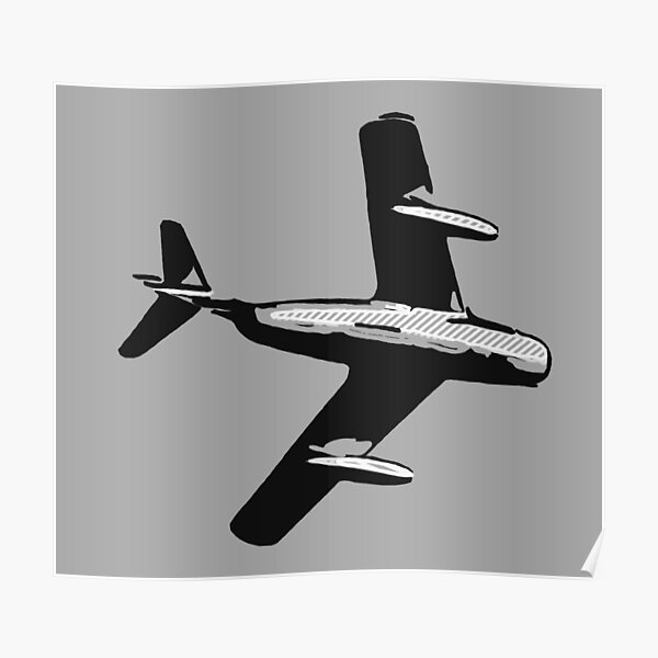 "MIG-15 jet fighter aircraft (comics-style 2)" Poster for Sale by ...