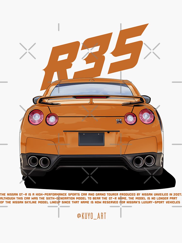 "GT-R R35 Godzilla" Sticker for Sale by kuyoart | Redbubble