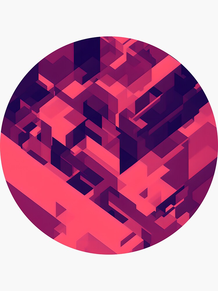 "Geometrical Isometric Bricks" Sticker for Sale by Binary-Ko | Redbubble