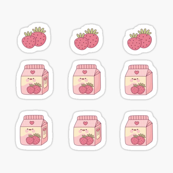 "kawaii milk stickers" Sticker for Sale by jeiddesigns | Redbubble