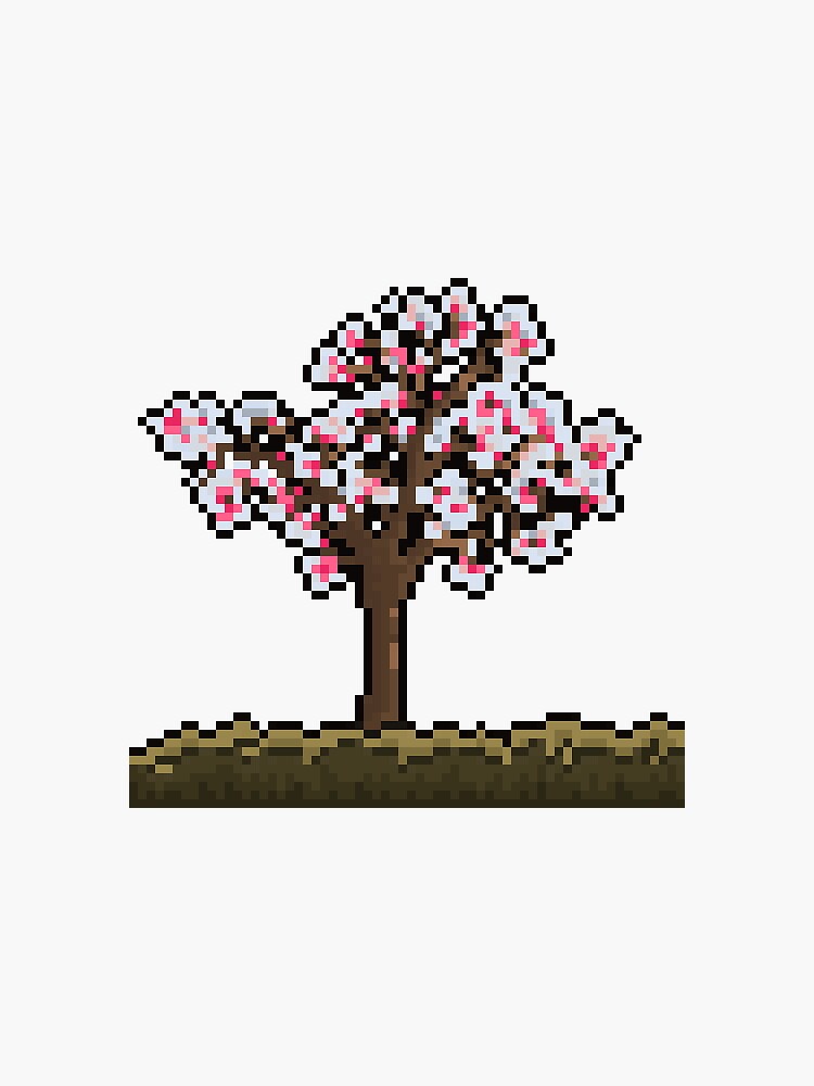 "64x64 Pixel Cherry Blossom (Ground) - Sticker" Sticker for Sale by ...