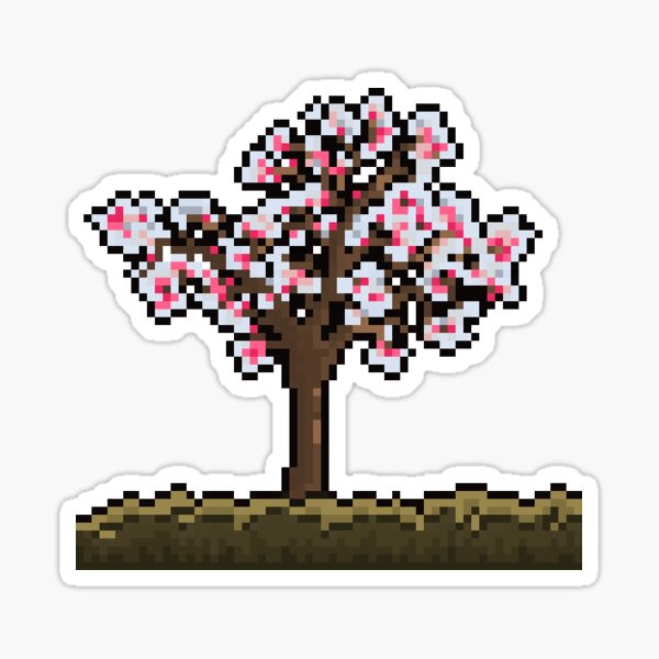 "64x64 Pixel Cherry Blossom (Ground) - Sticker" Sticker for Sale by ...
