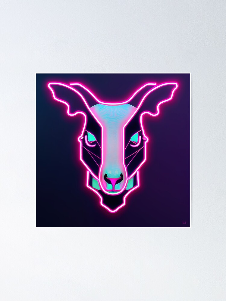 "Cyberpunk happy goat neon style 1" Poster for Sale by Laguardia3D ...