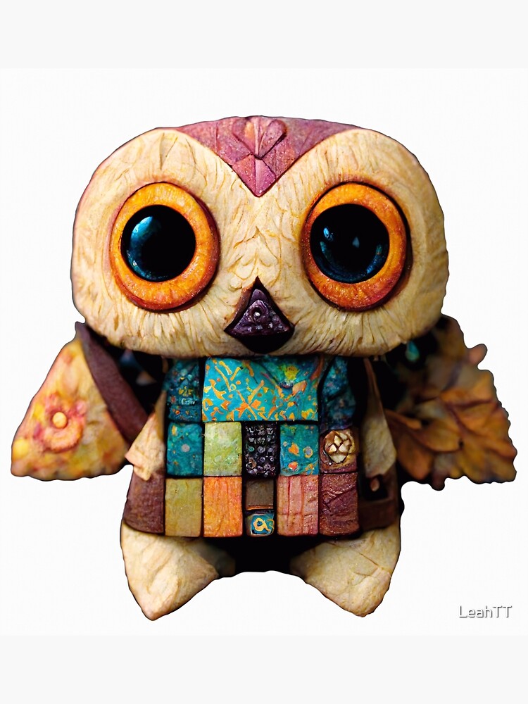 "Cute Patchwork Owl - Cream" Poster for Sale by LeahTT | Redbubble