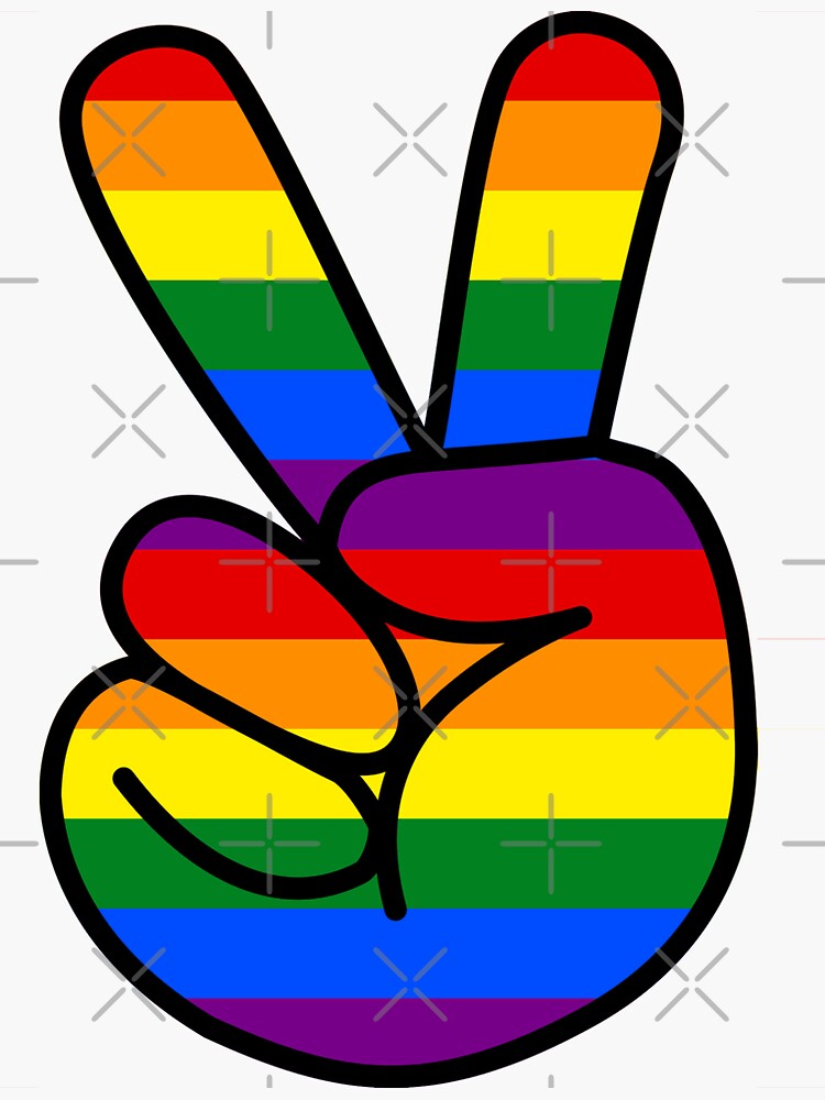 "peace sign LGBT Sticker hand lgbt-pride-month Love LGBT " Sticker for ...