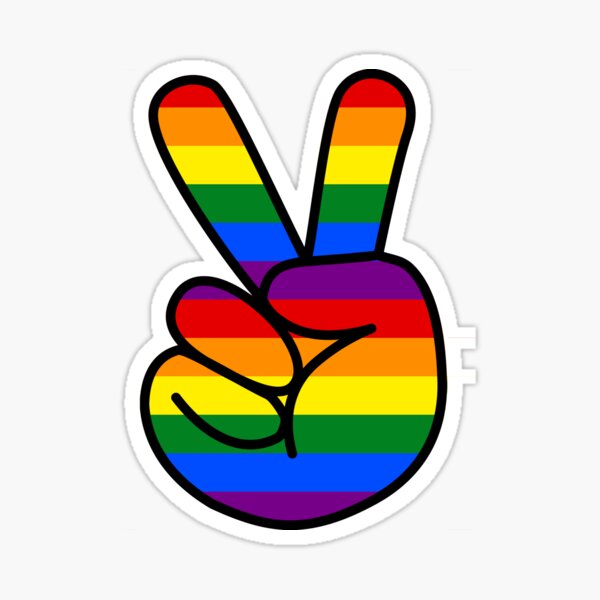 "peace sign LGBT Sticker hand lgbt-pride-month Love LGBT " Sticker for ...