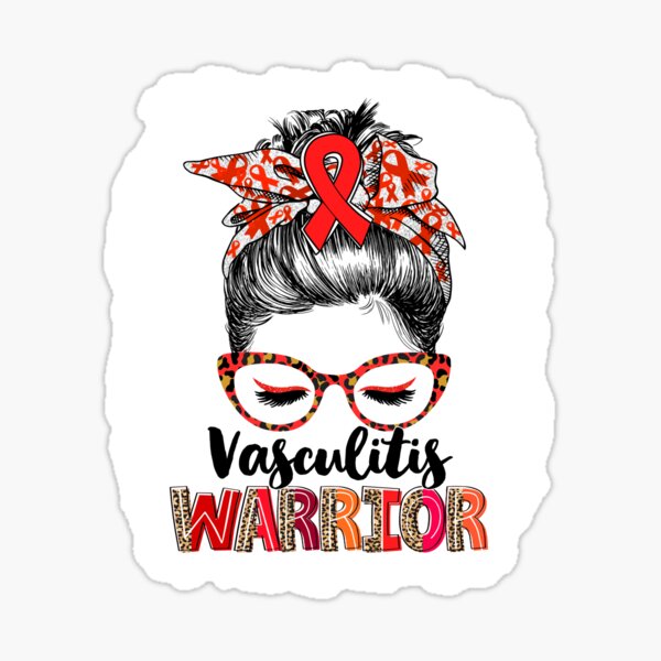 "Messy Bun Leopard Vasculitis Warrior" Sticker for Sale by rechardtee ...