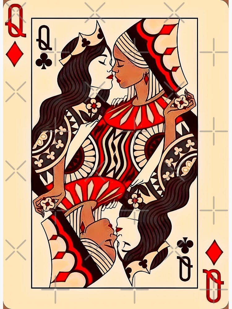 TWO QUEENS - KISSING - QUEEN OF DIAMONDS AND QUEEN OF CLUBS - BRIGHT ...
