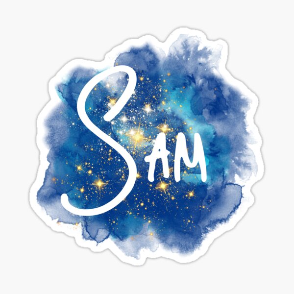 "Sam, Stars and Watercolor" Sticker for Sale by faithtfoster | Redbubble