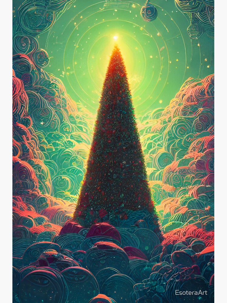 "Surreal Christmas Tree" Sticker for Sale by EsoteraArt | Redbubble