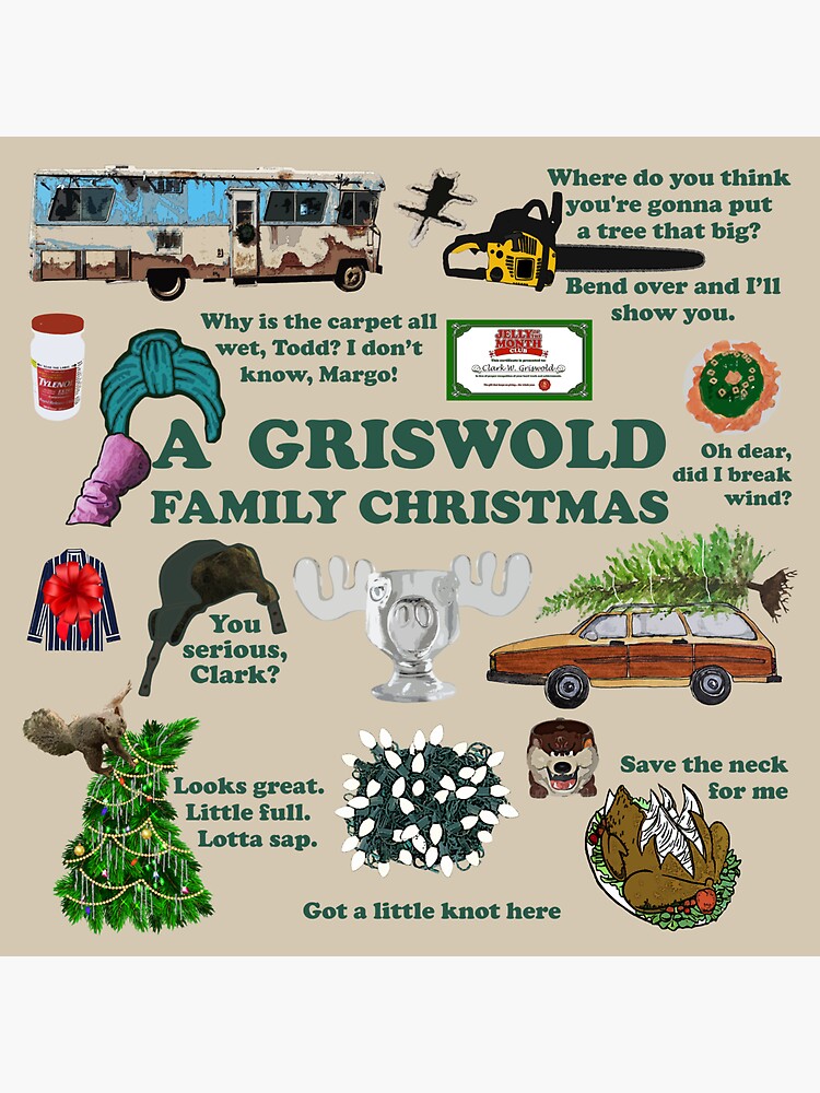 "Retro Griswold Family Christmas Vacation" Sticker for Sale by ...