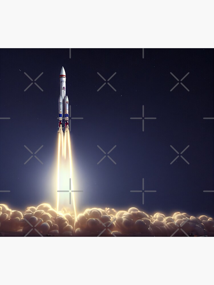 "Rocket launch" Sticker for Sale by LevelHigherART | Redbubble