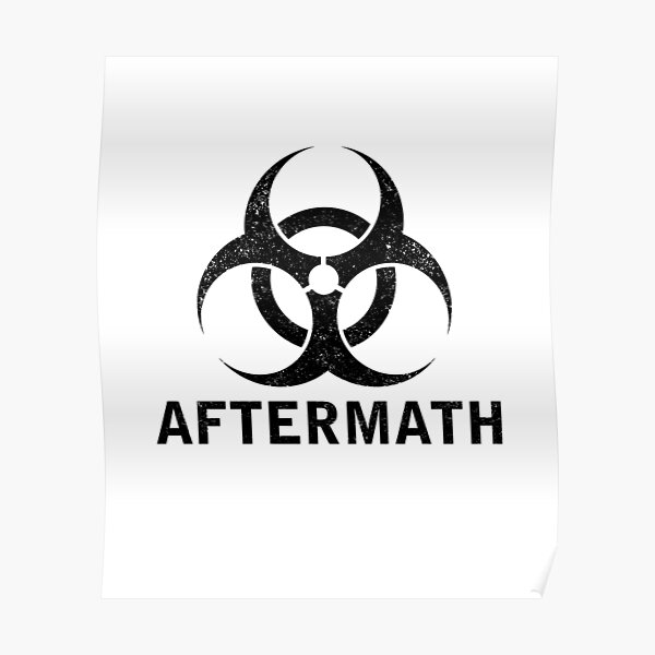 "aftermath word with Biohazard symbol" Poster for Sale by ...