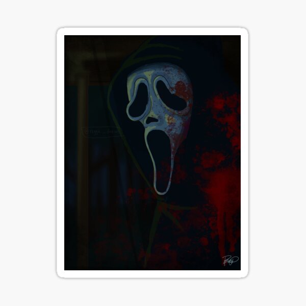 "Ghost Face " Sticker for Sale by reggie-draws | Redbubble