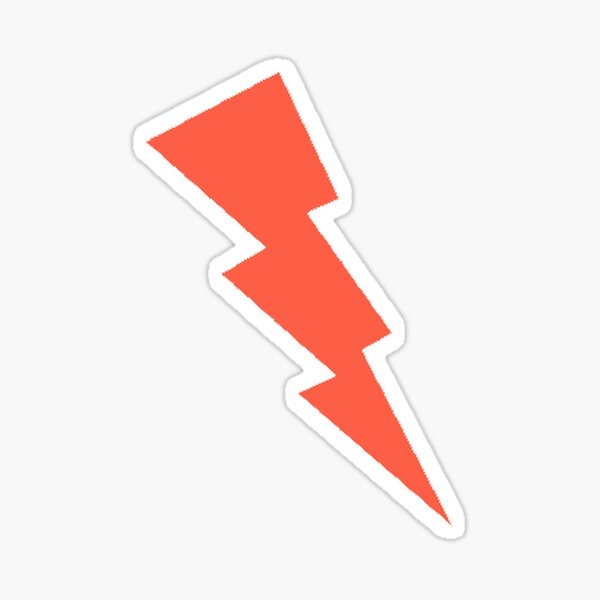 "Red Lightning bolt " Sticker for Sale by allstars007 | Redbubble