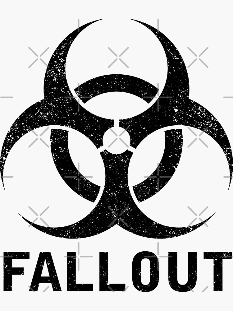 "FALLOUT word with Biohazard symbol" Sticker for Sale by ...