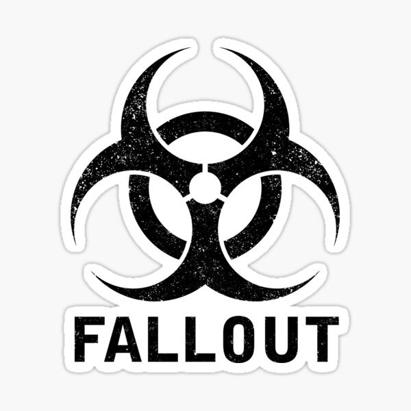 "FALLOUT word with Biohazard symbol" Sticker for Sale by ...