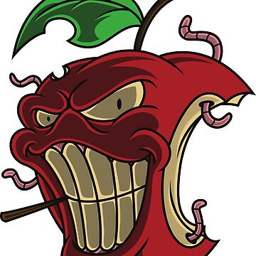 "Naughty Rotten Apple" Sticker for Sale by raquelbecrafty | Redbubble