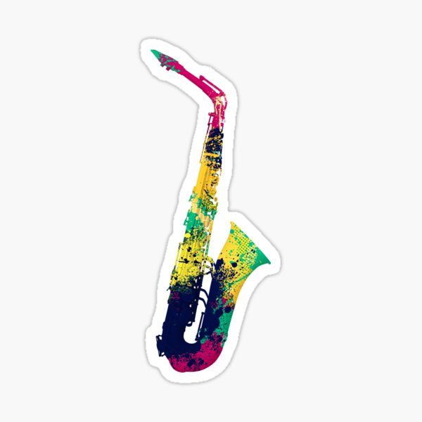 "Jazz splash, saxophone, jazz" Sticker for Sale by MG-S | Redbubble