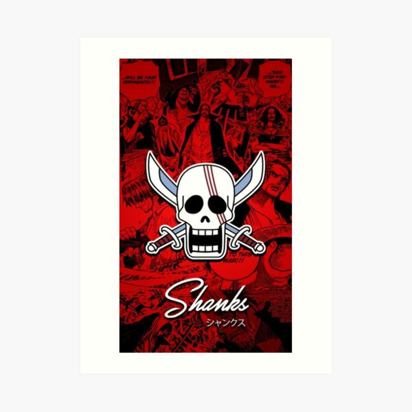 "SHANKS ONE PIECE / SHANKS RED HAIR / ONE PIECE / SHANKS LOGO FLAG" Art ...