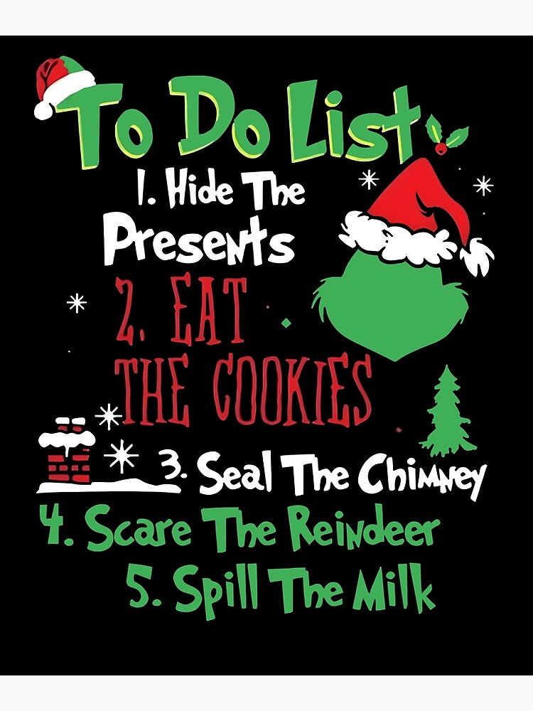 "grinch to do list" Poster for Sale by SinaAuer | Redbubble