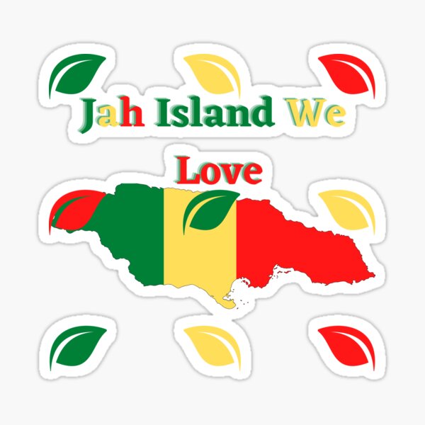 "Jamaican design, Jah Island We Love, Rastafarian" Sticker for Sale by ...