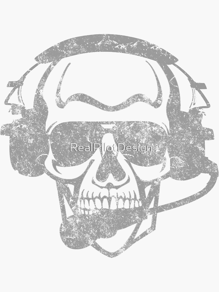 "Aviator Pilot Skull" Sticker for Sale by RealPilotDesign | Redbubble