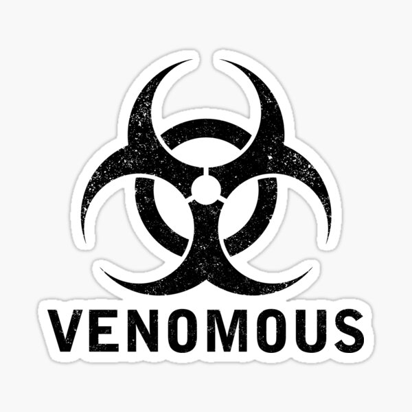 "VENOMOUS word with Biohazard symbol" Sticker for Sale by ...