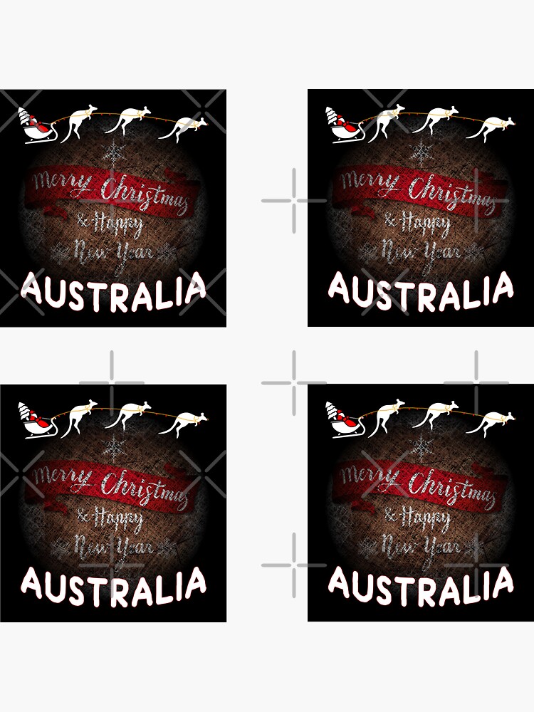 Sticker « Père Noël et kangourou Boomers volant au-dessus d'une ...