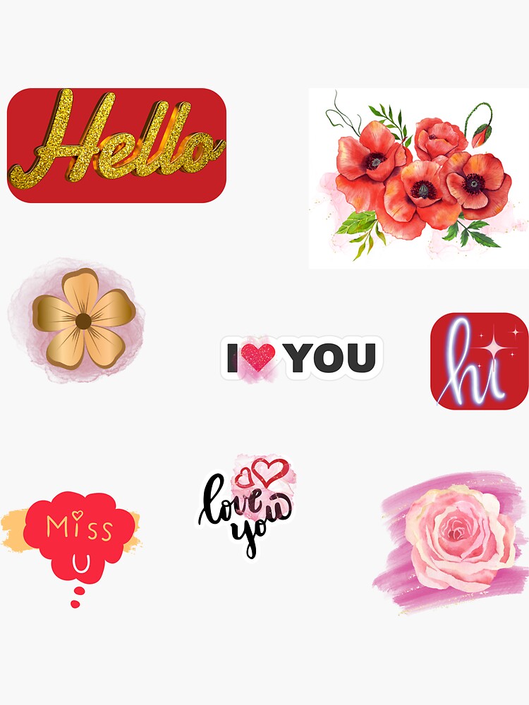 "Floral, greetings and love sicker pack" Sticker for Sale by GoodDezign ...