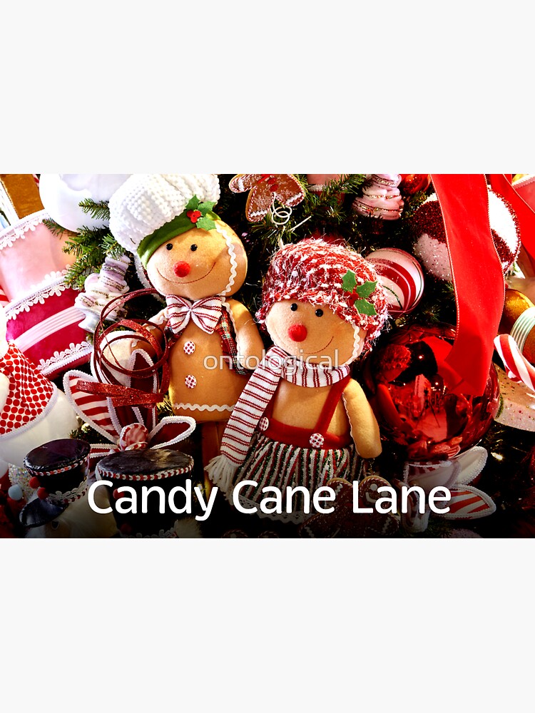 Candy Cane Lane Sticker For Sale By Ontological Redbubble