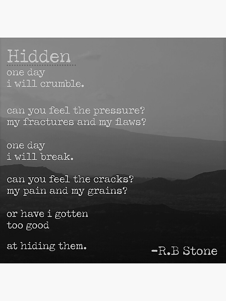 "Hidden (Poem)" Sticker for Sale by RBStoneStore | Redbubble