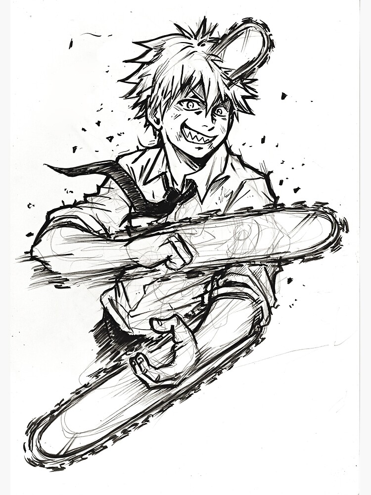 "Denji Sketch Chainsaw Man" Poster for Sale by Zenozen | Redbubble