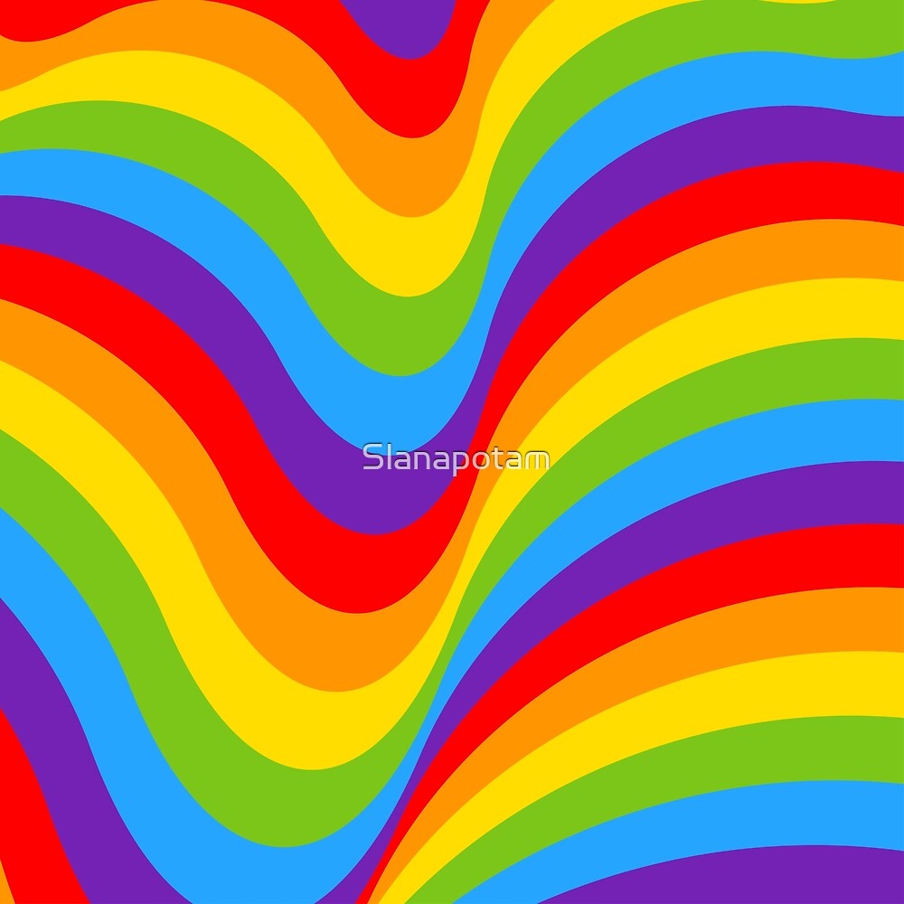 "RAINBOW and wavy" by Slanapotam | Redbubble