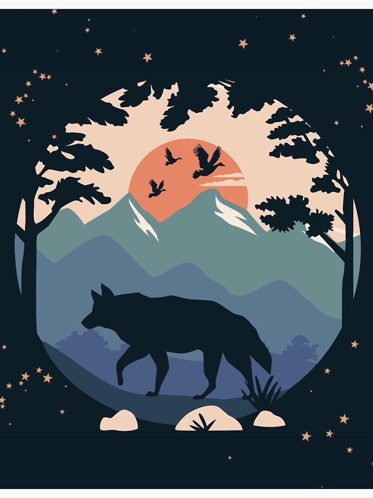 Pegatina «Ilustración de lobo azul | stevokneelo | Lobo» de Badowolf ...