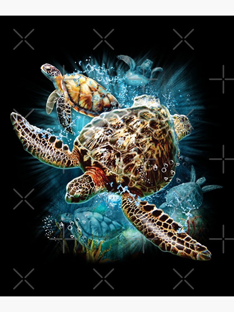 "Sea Turtles Family" Poster for Sale by kleynard | Redbubble