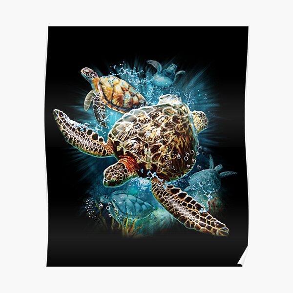 "Sea Turtles Family" Poster for Sale by kleynard | Redbubble