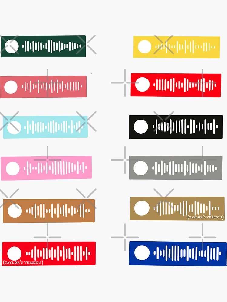 "taylor swift album Spotify codes pack" Sticker for Sale by emily ...