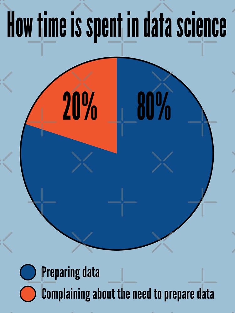 "How Time is Spent in Data Science - Data Nerd Joke Design" T-shirt for ...