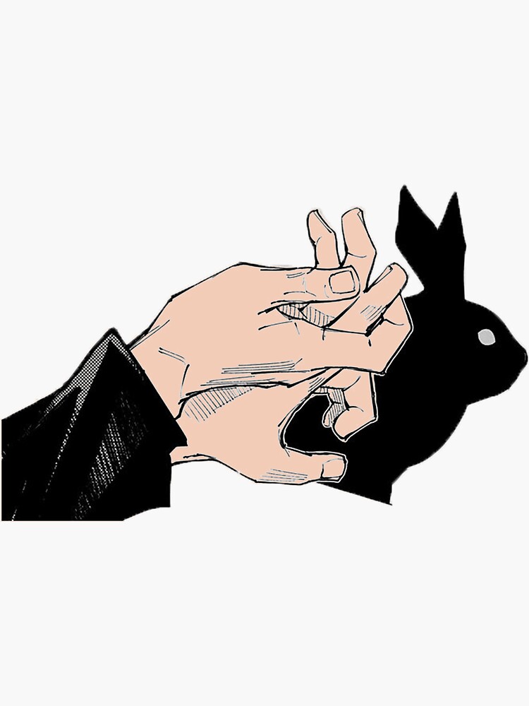 "Fushiguro tsumiki jjk hand signs rabbit" Sticker by Papou59 | Redbubble