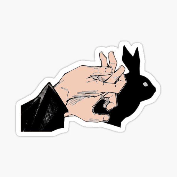 "Fushiguro tsumiki jjk hand signs rabbit" Sticker for Sale by Papou59 ...